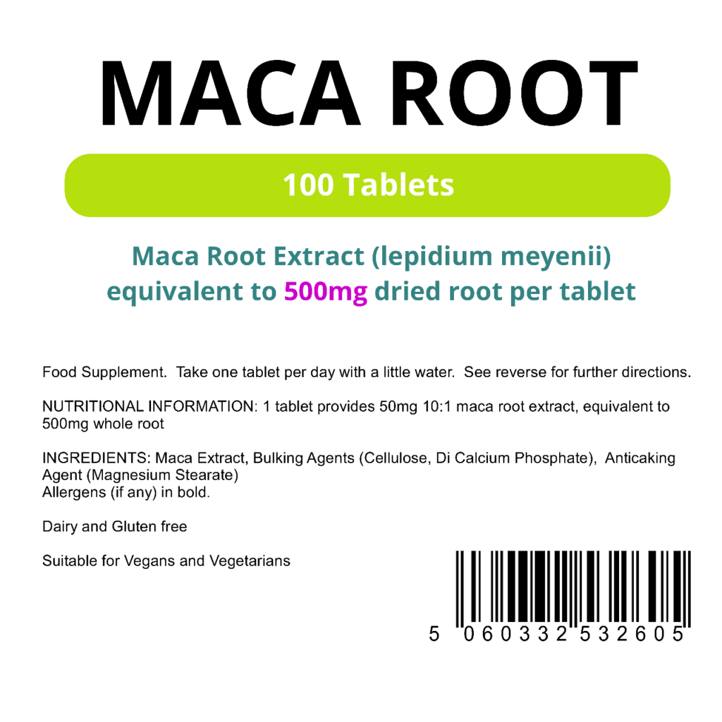 Maca Tablets - 500mg | Zoom Health