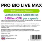 Pro Bio Live Max 6 Billion CFU Veg Capsules | Zoom Health