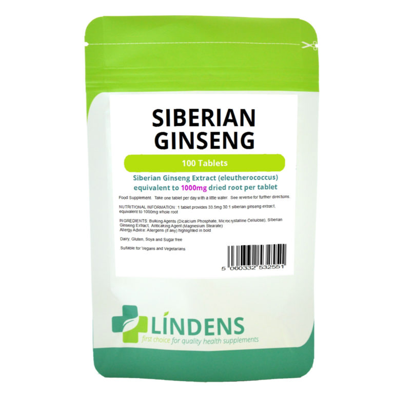 Siberian Ginseng Tablets - 1000mg (100 Tablets)