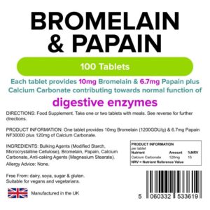 Bromelain & Papain - 10mg/100mg (100 Tablets))